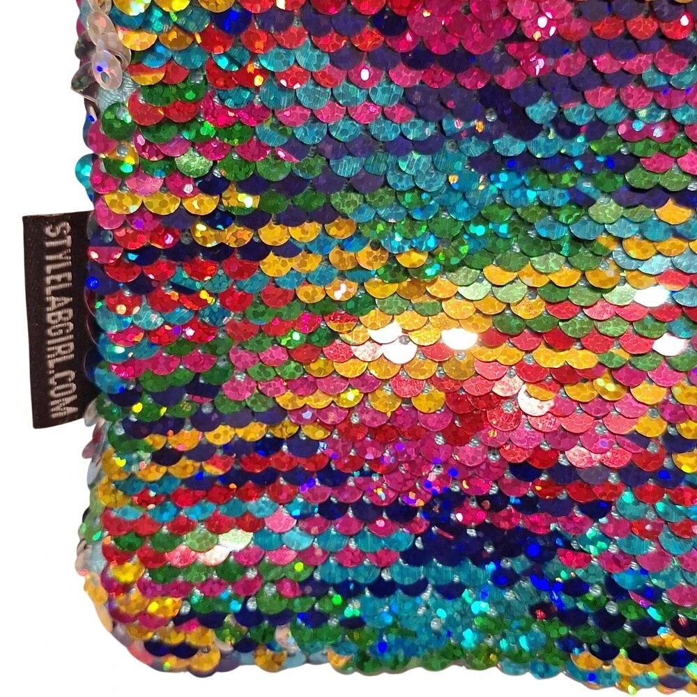 Style Lab | Accessories | Style Lab Rainbow Flip Sequin Zipper Pouch ...